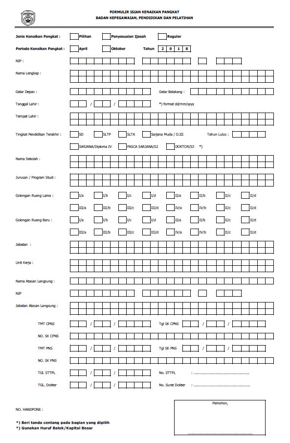 Edaran Kenaikan Pangkat Tahun 2018 ~ KEPEGAWAIAN SETDA KUTIM