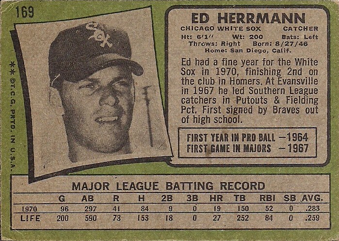 Topps 1971: no. 169 - ed herrmann