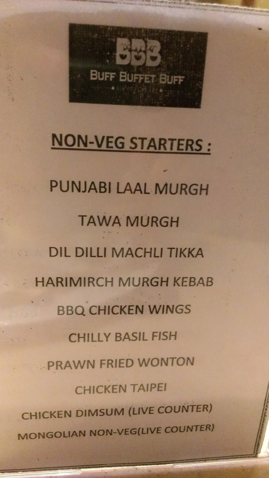 Joys of life: Restaurant Review - Buff Buffet Buff, Koramangala