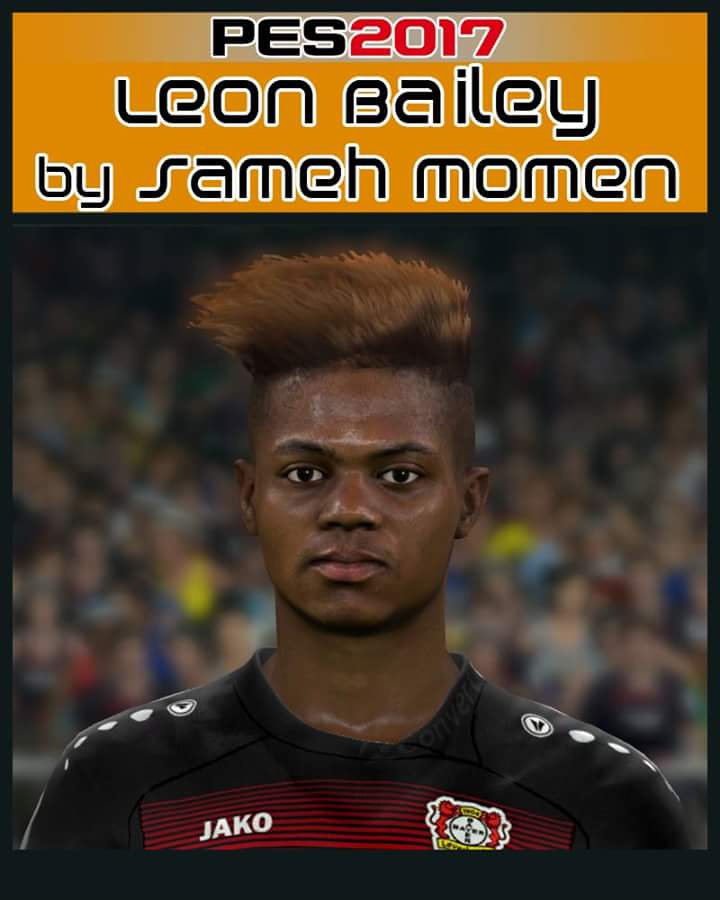 PES ລວມຄົນທີ່ຫລິ່ນເກມ PC: PES 2017 หน้าของ Leon Bailey face