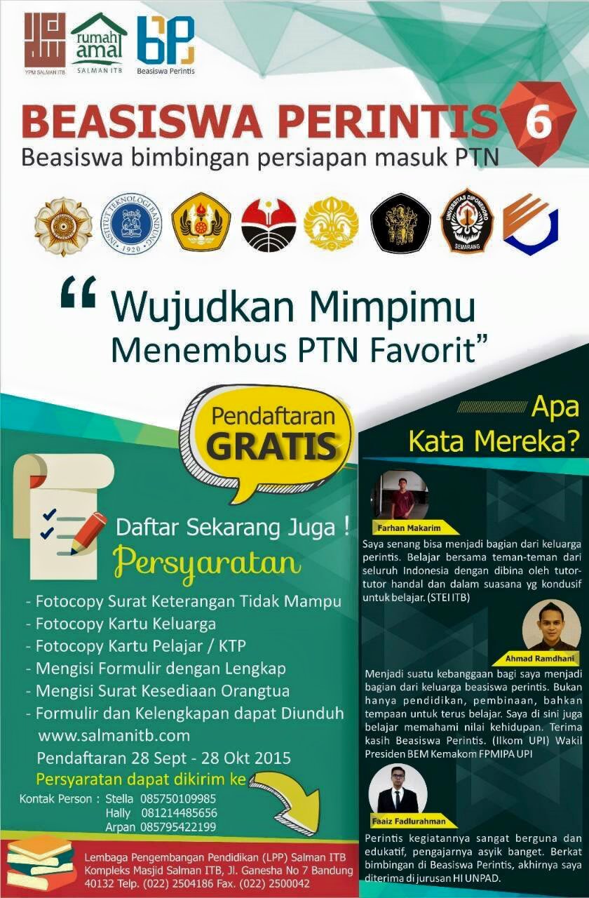 education: BEASISWA PERINTIS 2016