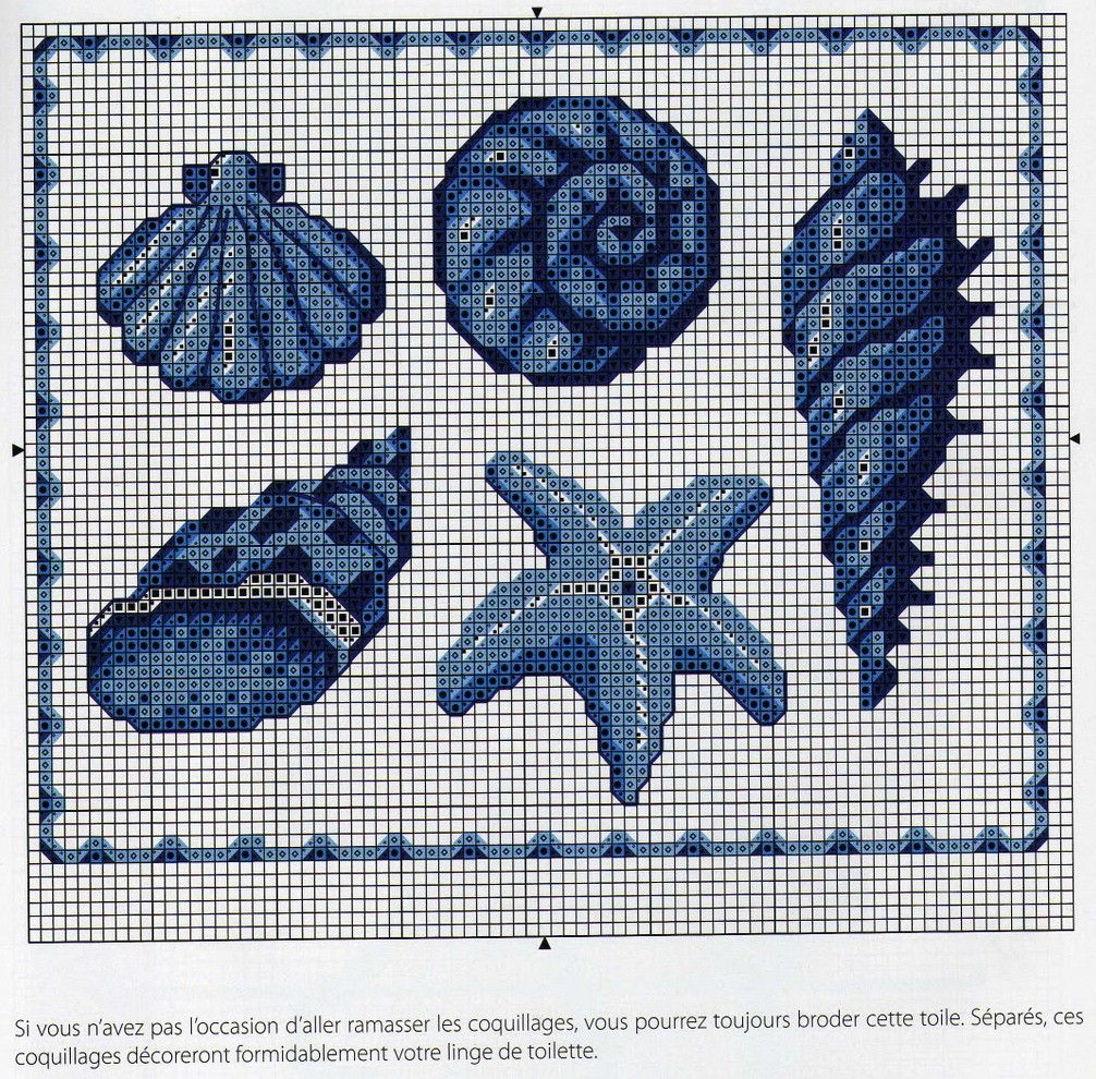 Motivos Marítimos e Monogramas (Ponto Cruz)