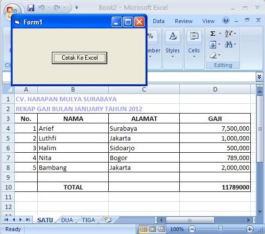 Blog Visual Basic: Report Ke Excel