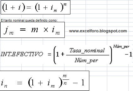 Relación entre INT.EFECTIVO y TASA.NOMINAL. | EXCEL FORO: Un blog de Excel
