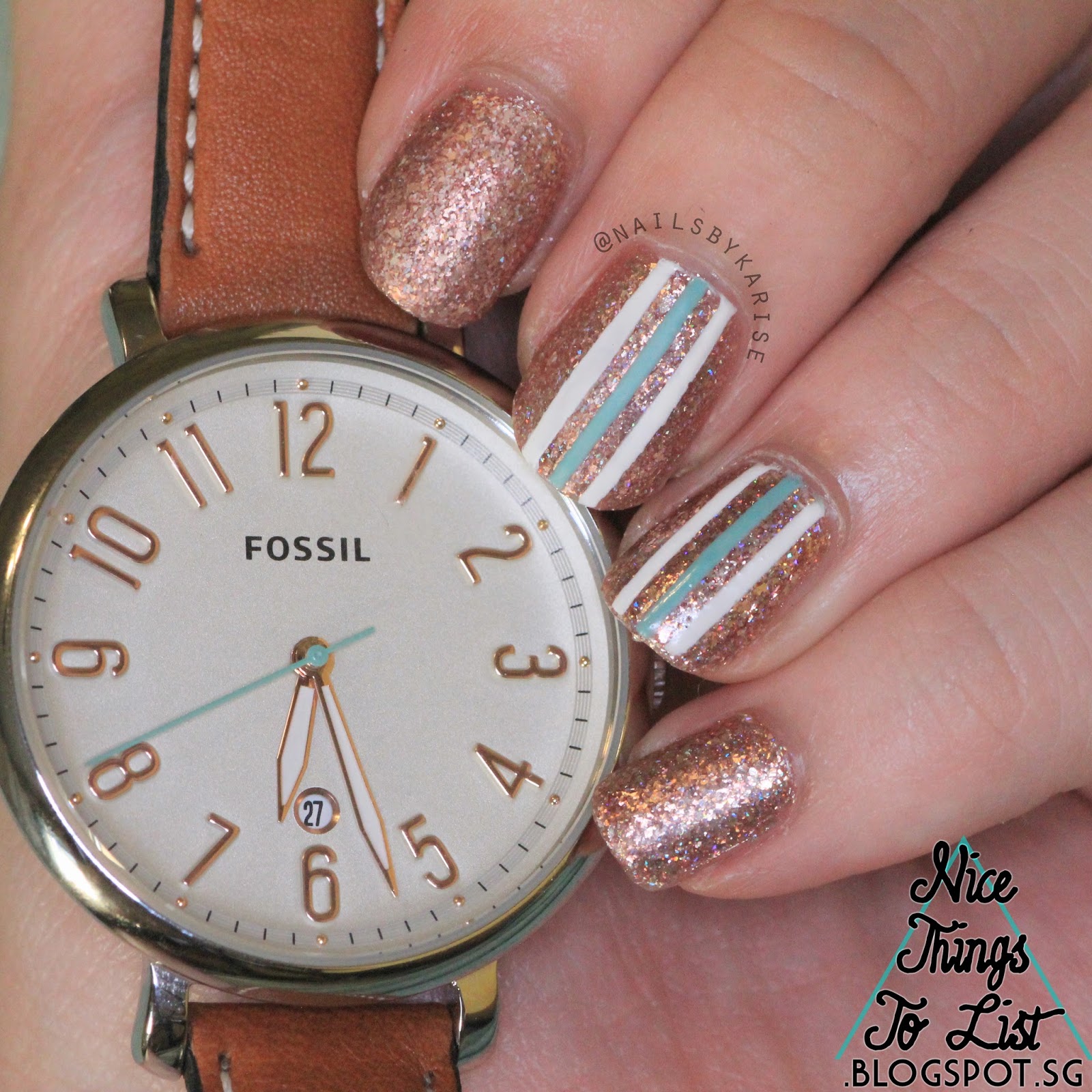 Fossil Watch Inspired Nail Art - Nice Things To List
