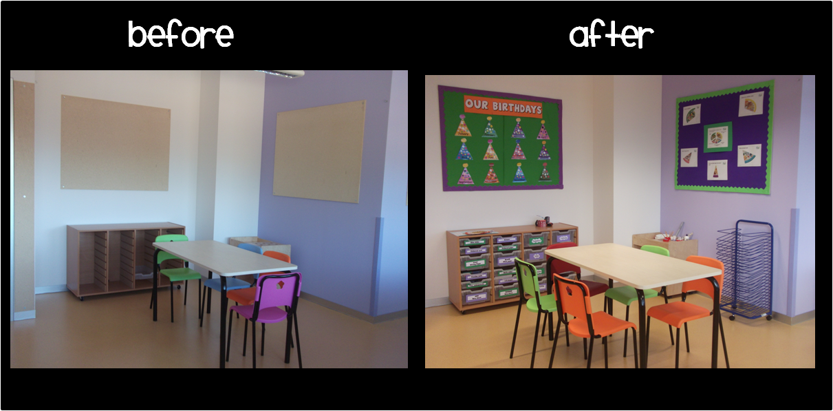 A Crucial Week: Before and after classroom pics