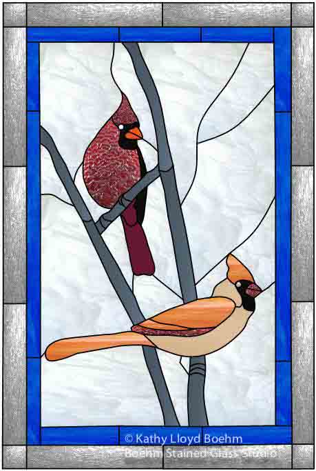 Boehm Stained Glass Blog: Stained Glass Cardinals Window