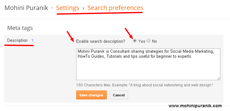 How to Enable Search Description in Blogger