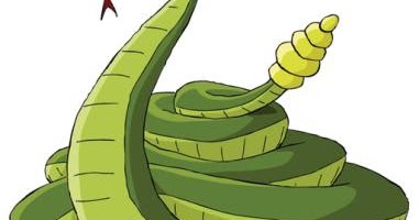 Desen cu un sarpe verde cu clopotei in coada - 17 Litere PixWords ...