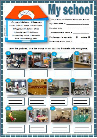 Sala de Aula Mrs. Afonso: Parts of school