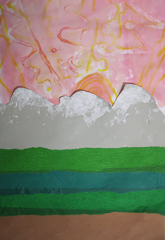 Color, collage, and much more: Mountainous Sunrise (or Sunset)