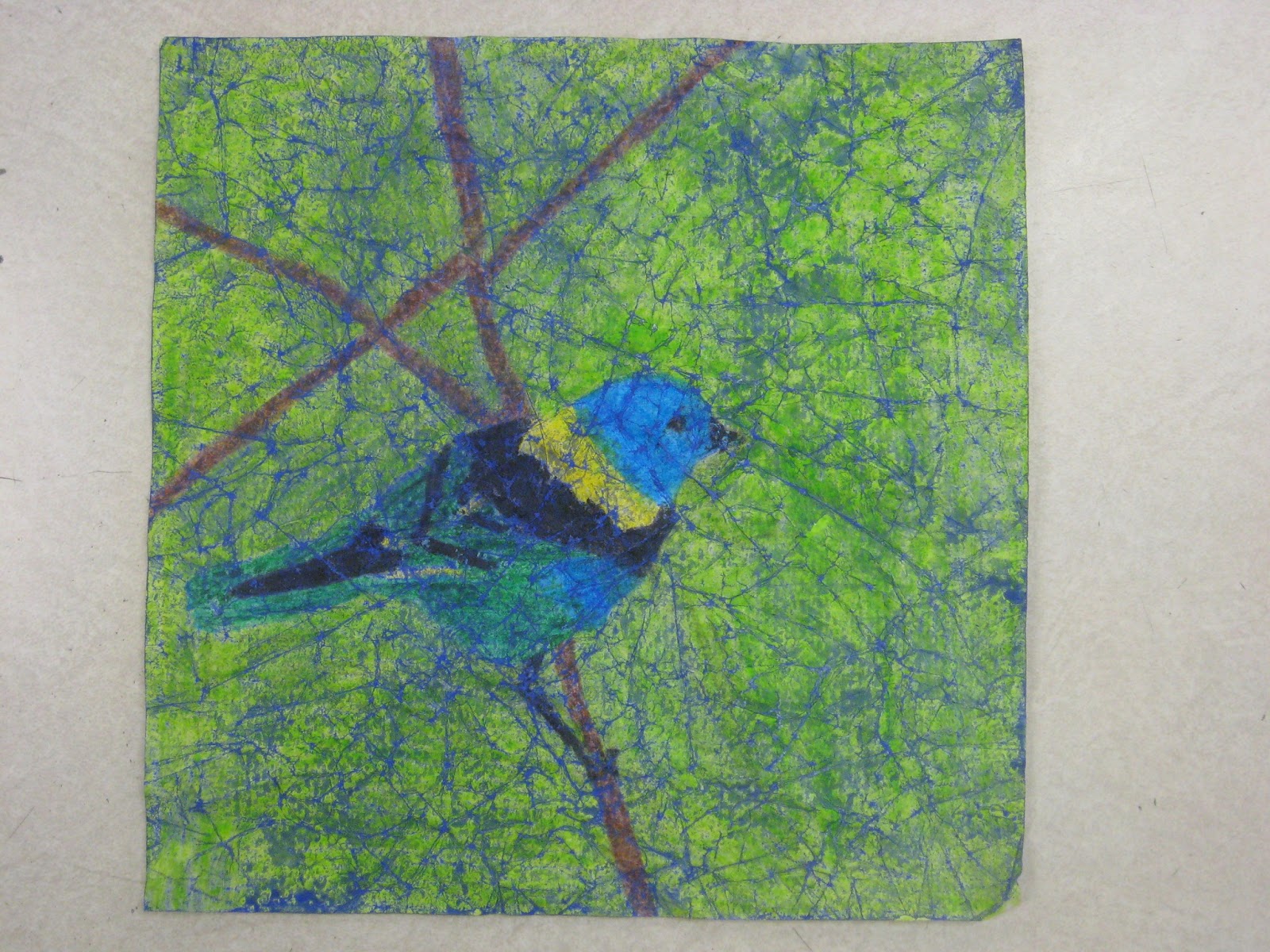 Miss Young's Art Room: Crayon "Batik" Birds with 6th Grade