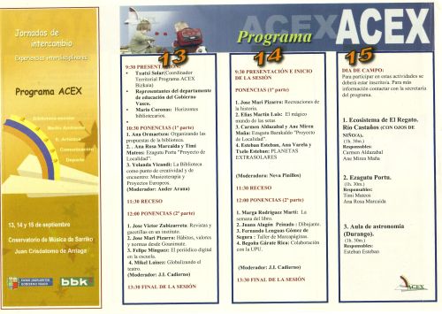 BIBLIOTXOKO: Jornadas de Intercambio Programa ACEX (curso 2011-2012)