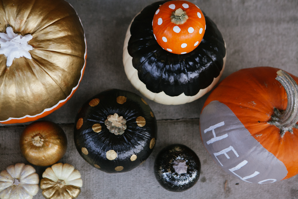 cue the confetti: pretty painted pumpkins