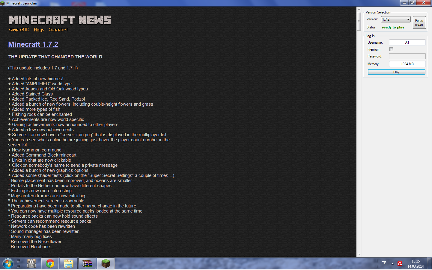 World of Game Cheat: Minecraft Launcher / Sistem Gereksinimleri