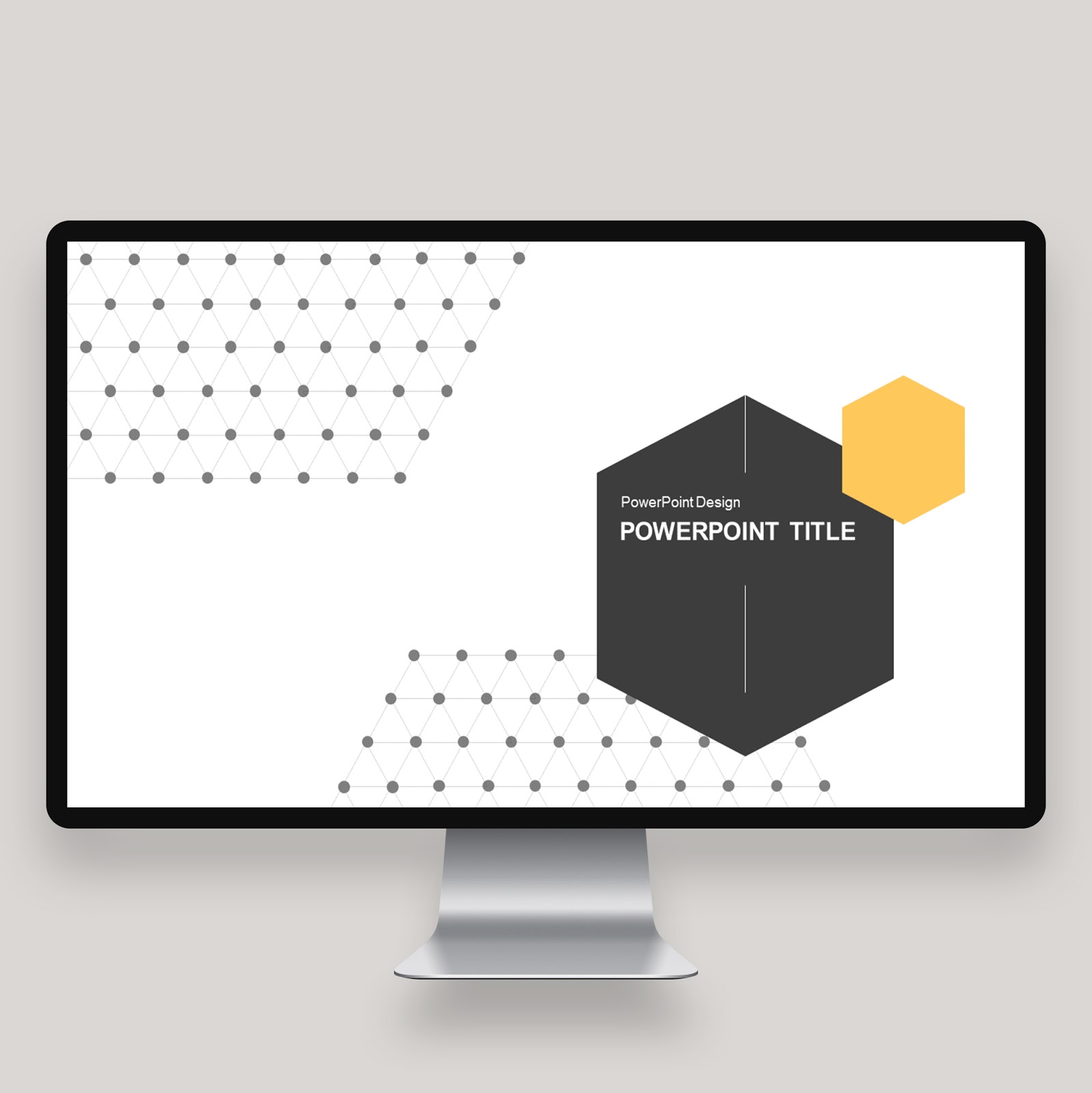 Hexagon Grid Point Dot PowerPoint Templates - PowerPoint Free