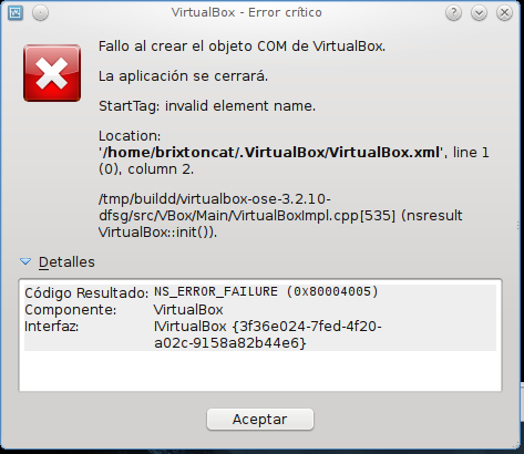 Debian & Comunicacion: Fallo al crear el objeto COM de VirtualBox [Fix]