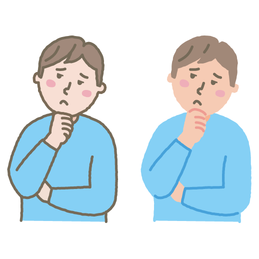 首をかしげる30代男性 無料イラスト素材集|イラスト研究所