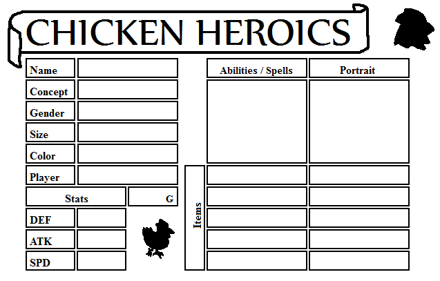 Chicken Maker: Character Sheet