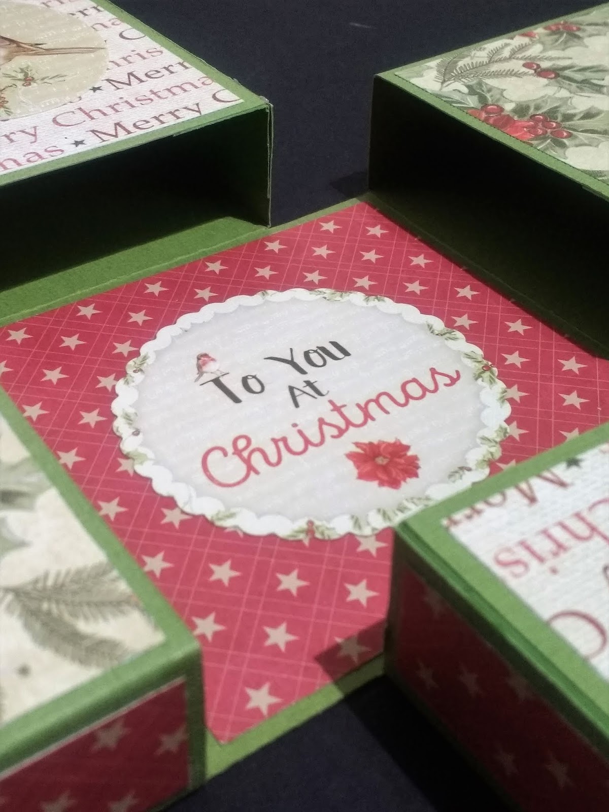 IcedImages: Exploding Box Christmas Card with Drawers