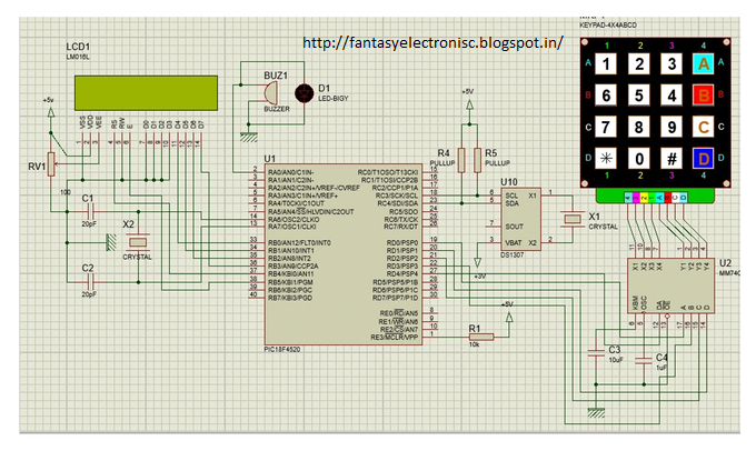 Fantasyelectronics Automatic School Bell Alarm Using Pic18f4520 Microcontroller