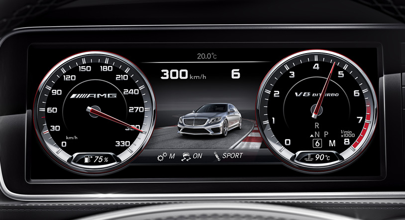 motoring, cars, driving, and traffic: Digital Instrument cluster