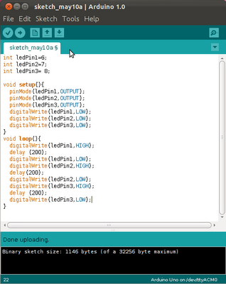 Sergio Hernández: Secuencia de 3 Leds - Arduino