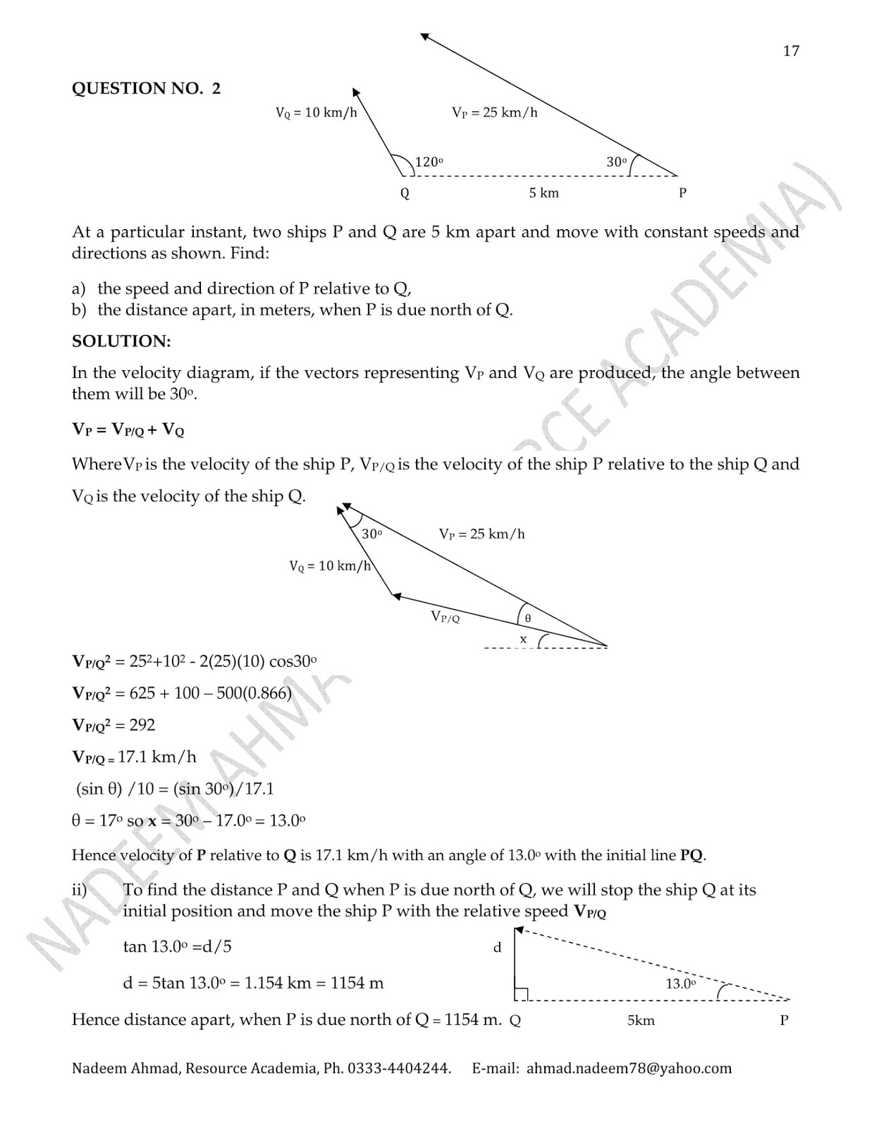 OA'Level StudyGuides : Relative velocity questions and Other resources