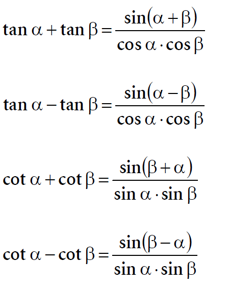 Trigonometric Angle Formulas