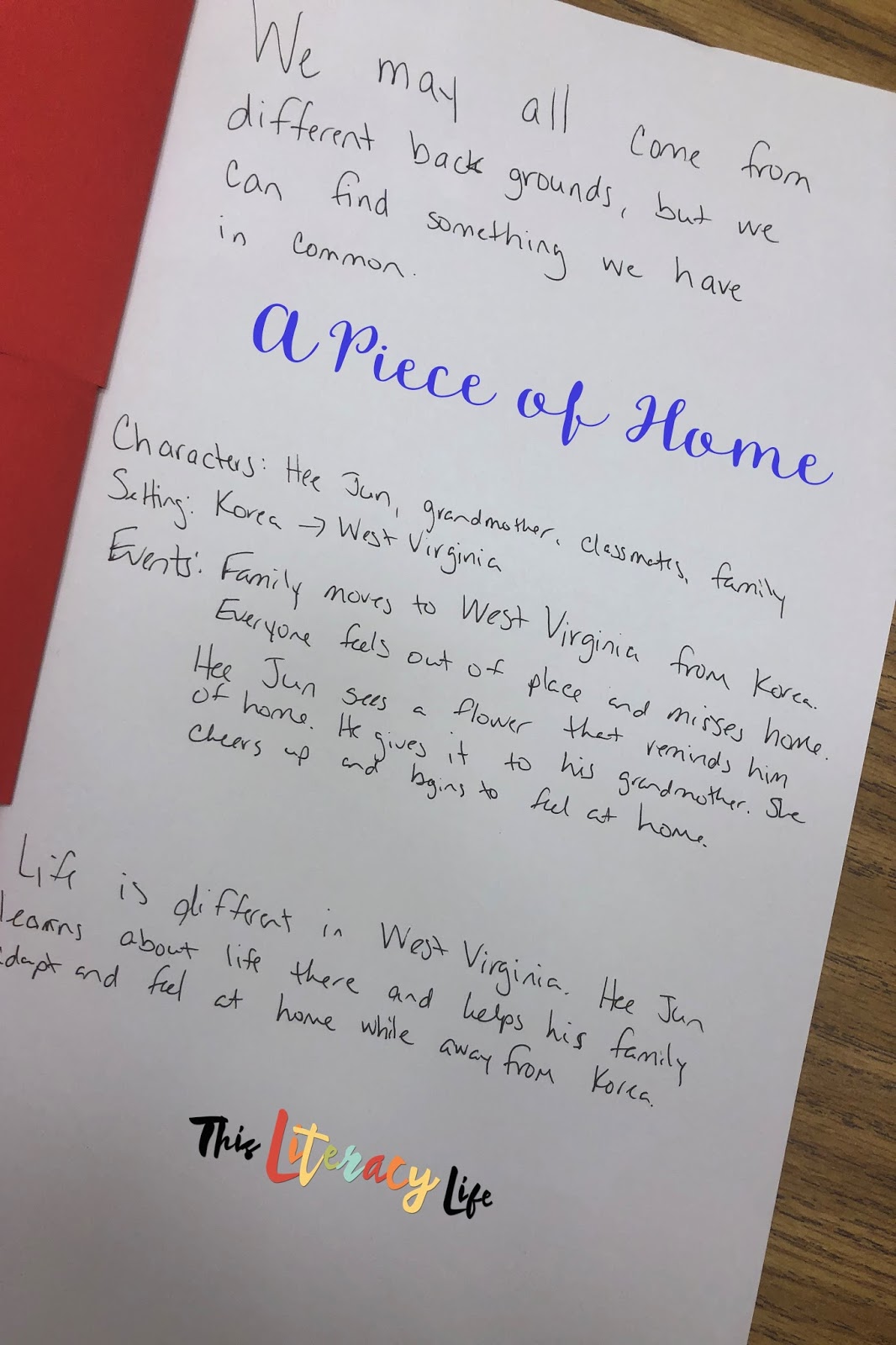 Exploring Theme with A Piece of Home | This Literacy Life