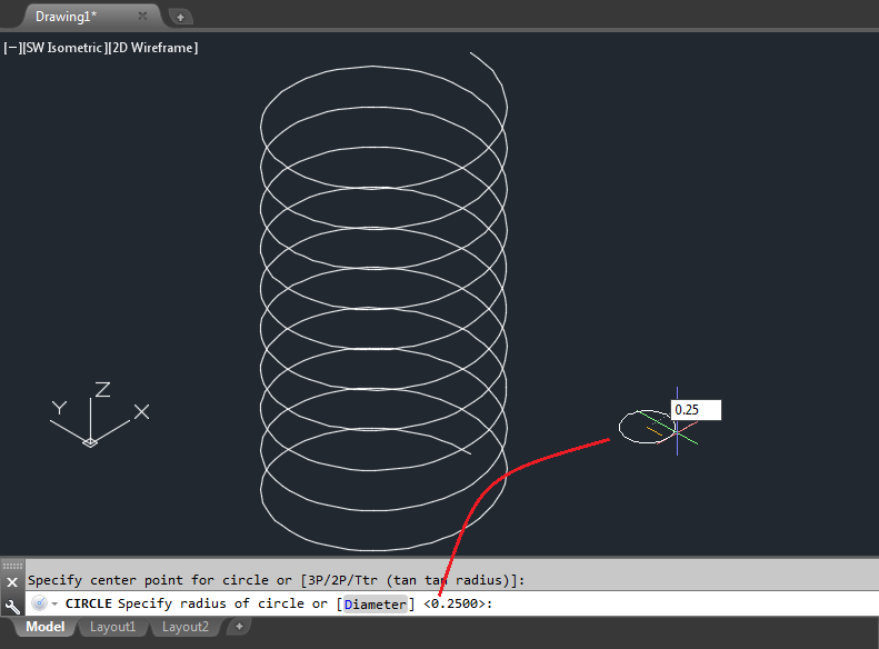 MEMBUAT SPRING DI AUTOCAD