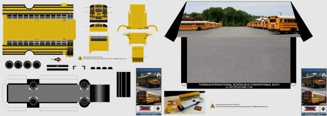 School+Bus+Papercraft+via+Papermau+003.jpg (666×237) | School bus ...