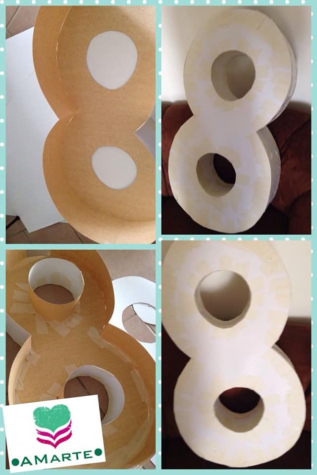 Como hacer números con globos usando la técnica mosaico