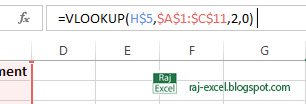 Raj Excel: Using VLOOKUP function (step by step tutorial)