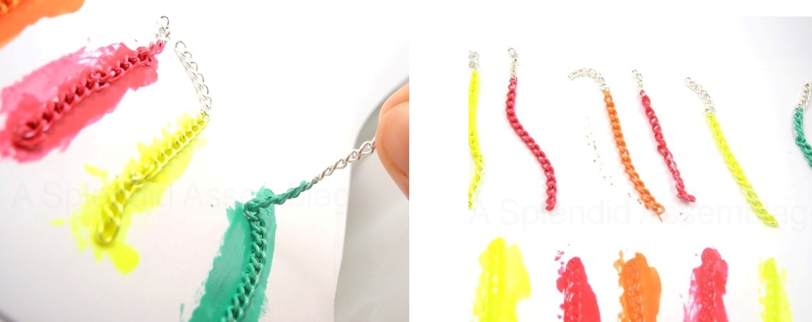 A Splendid Assemblage: DIY: Neon Chain Earrings