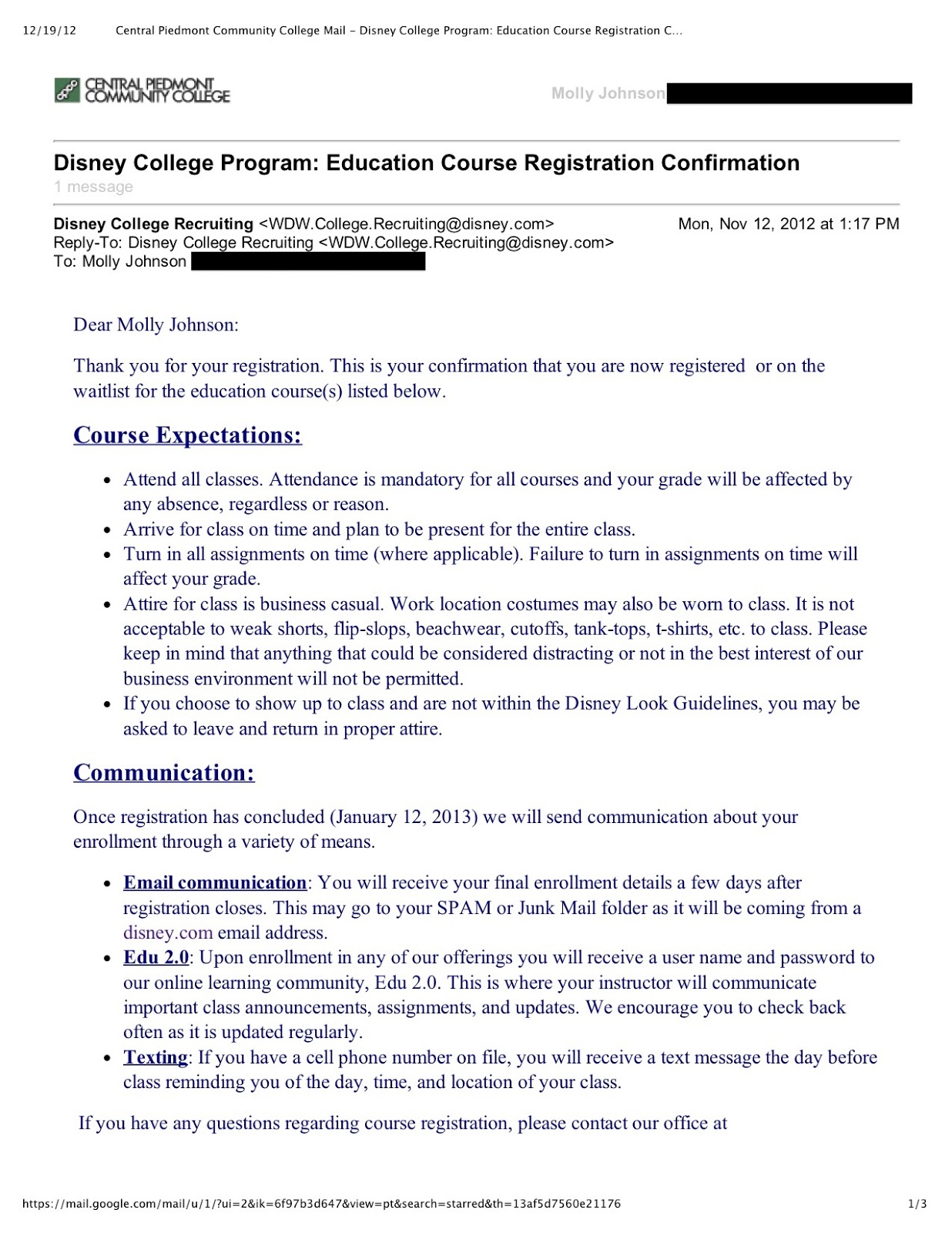 It takes a Dream, Faith in it, and Hard Work!: Education Registration