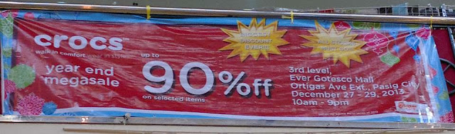 Manila Shopper: Crocs Year-End Megasale at Ever Gotesco Ortigas: Dec 2013