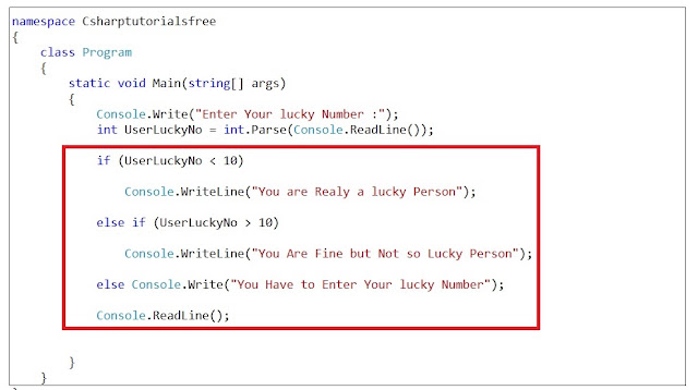 C# Tutorials : c sharp conditional Statements