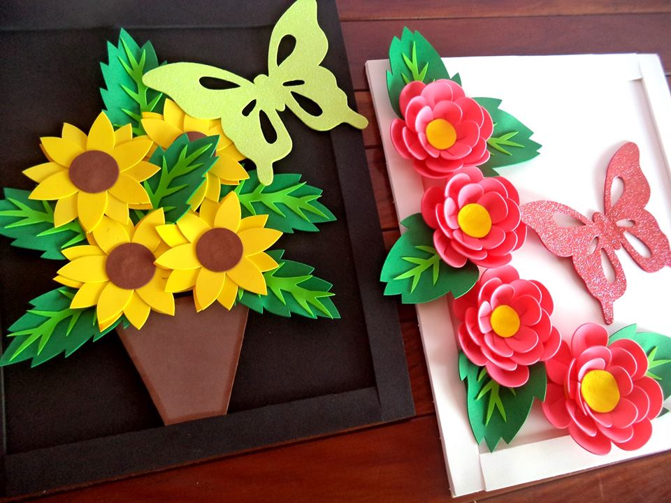 Moldes de flores em eva para painel - Ver e Fazer