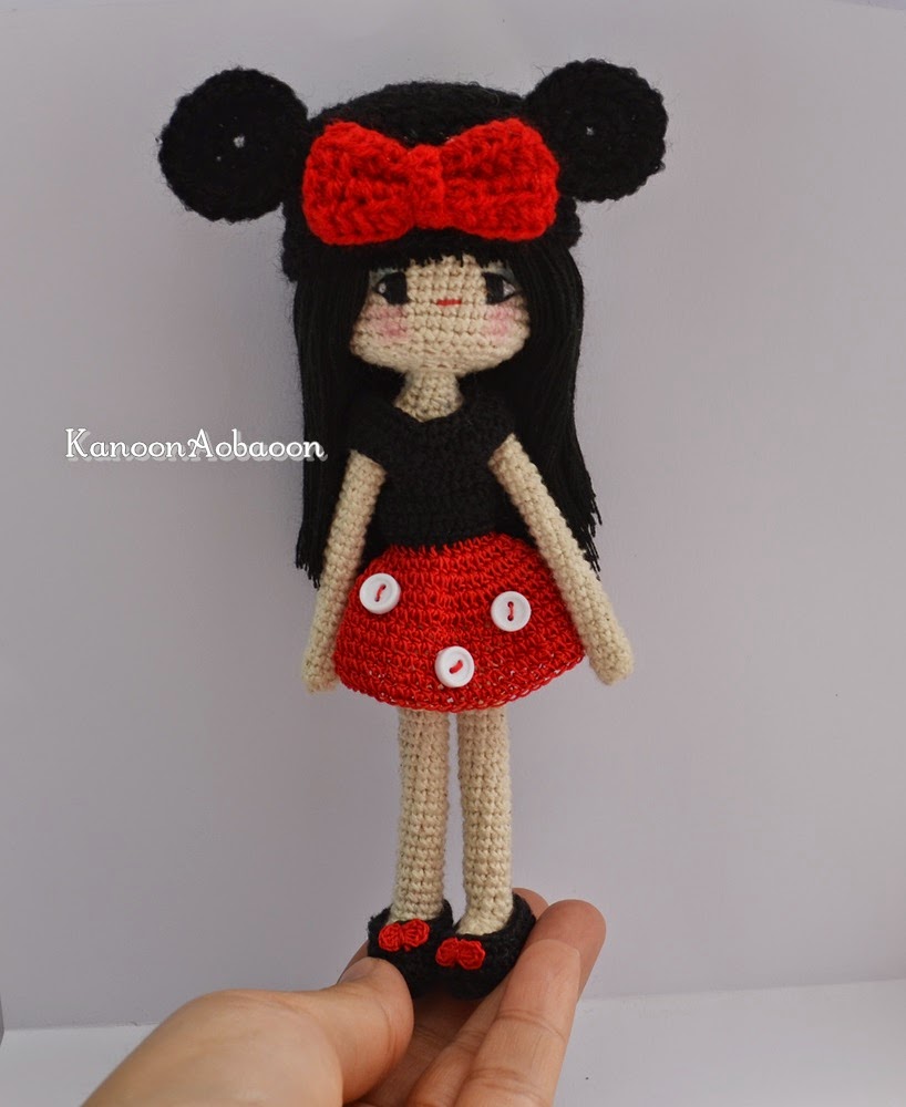 amigurumi crochet doll: Crochet girl doll - Minnie girl