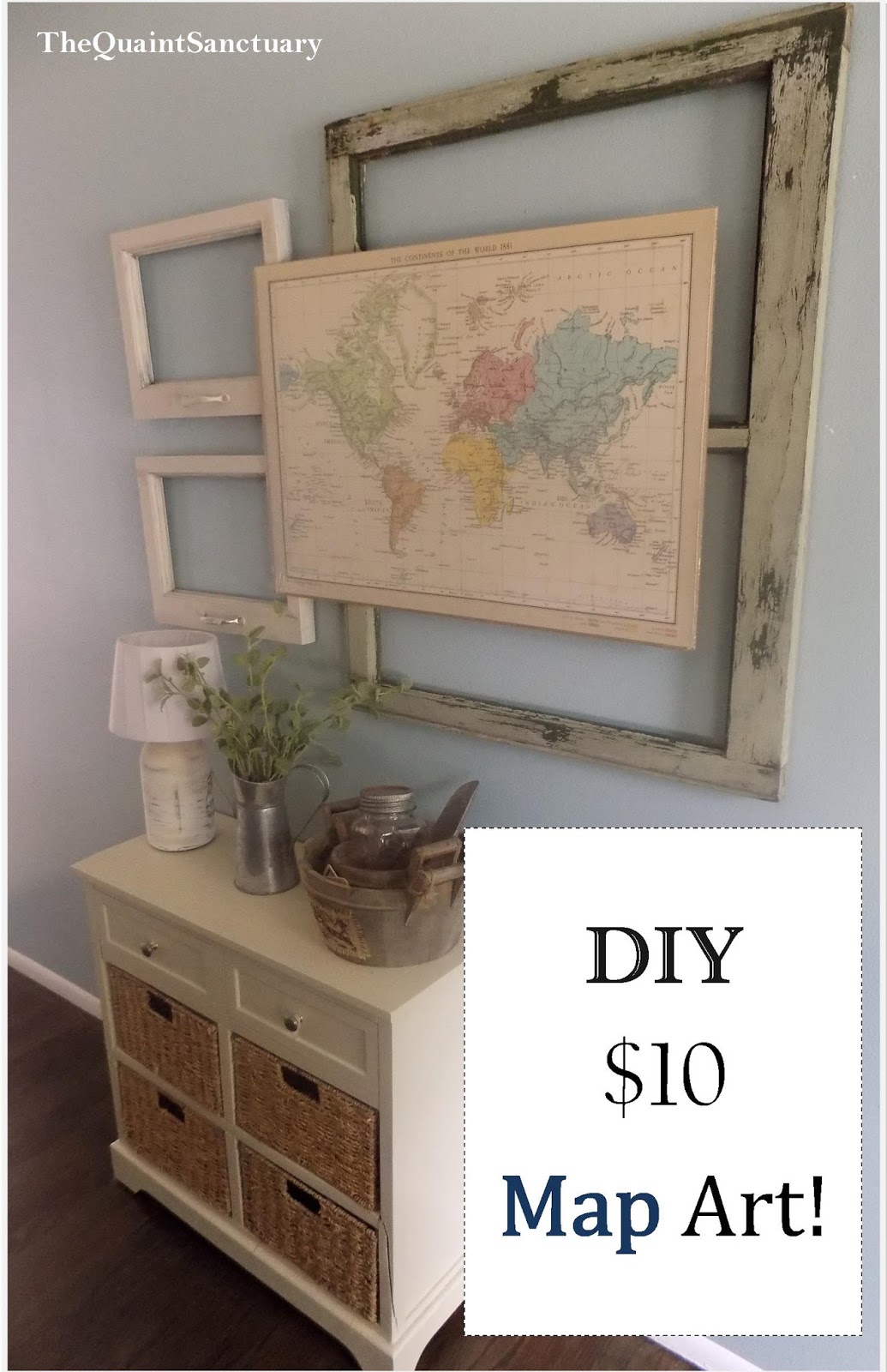 The Quaint Sanctuary: { DIY $10 MAP ART!! }