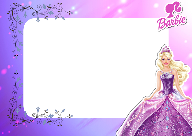 Barbie Floral Purple PNG Frame - Printable PNG Frames | Cartoon ...