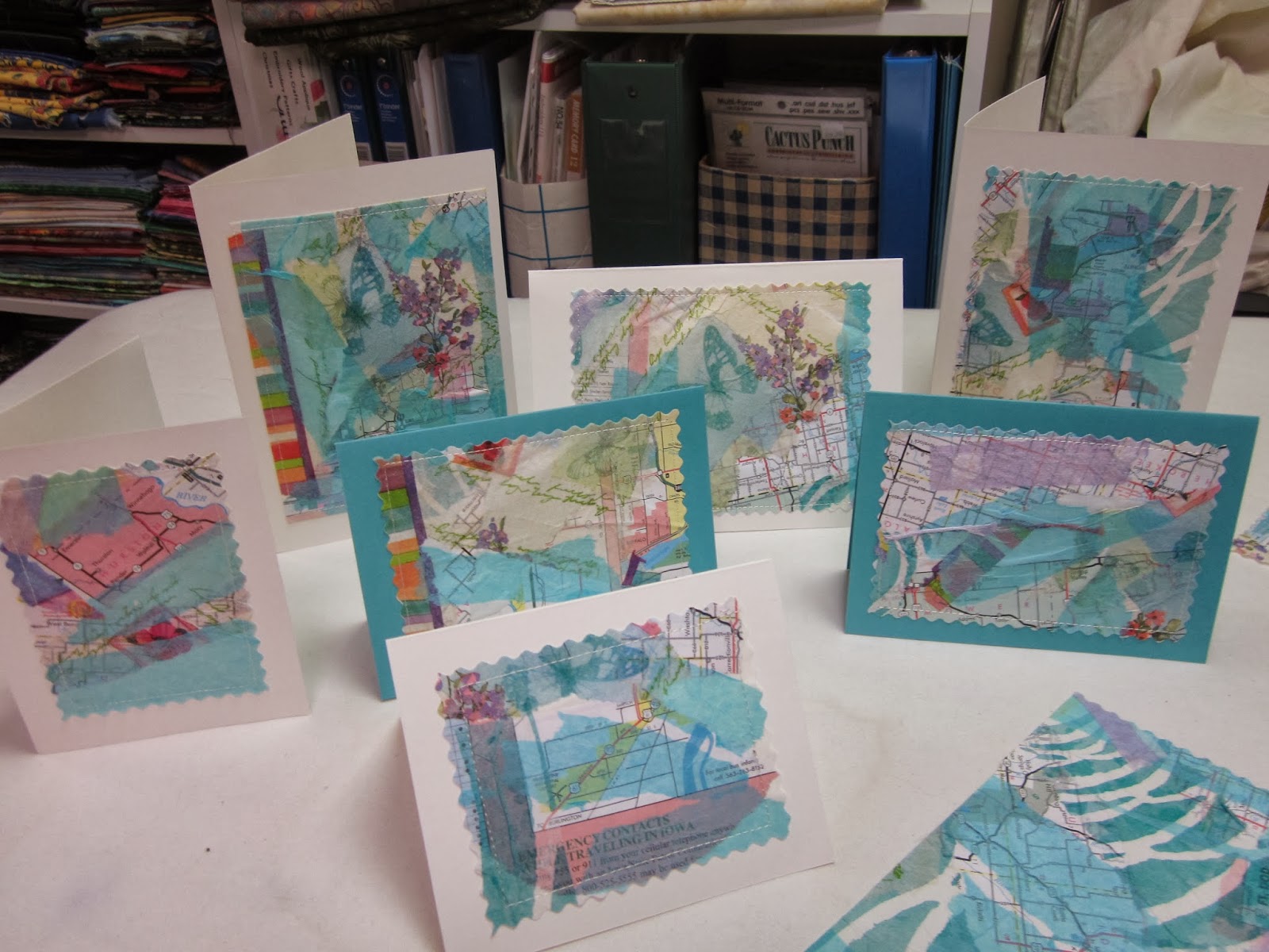 On the Edge Studio: Paper Cloth Greeting Cards