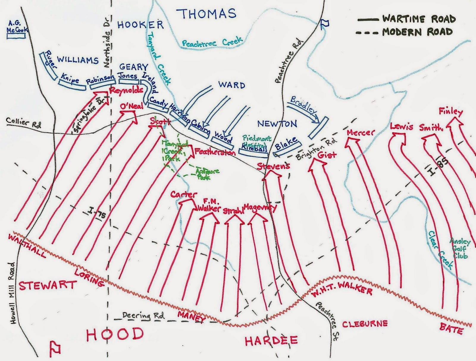 The Civil War Picket: Battle of Peachtree Creek monuments temporarily ...