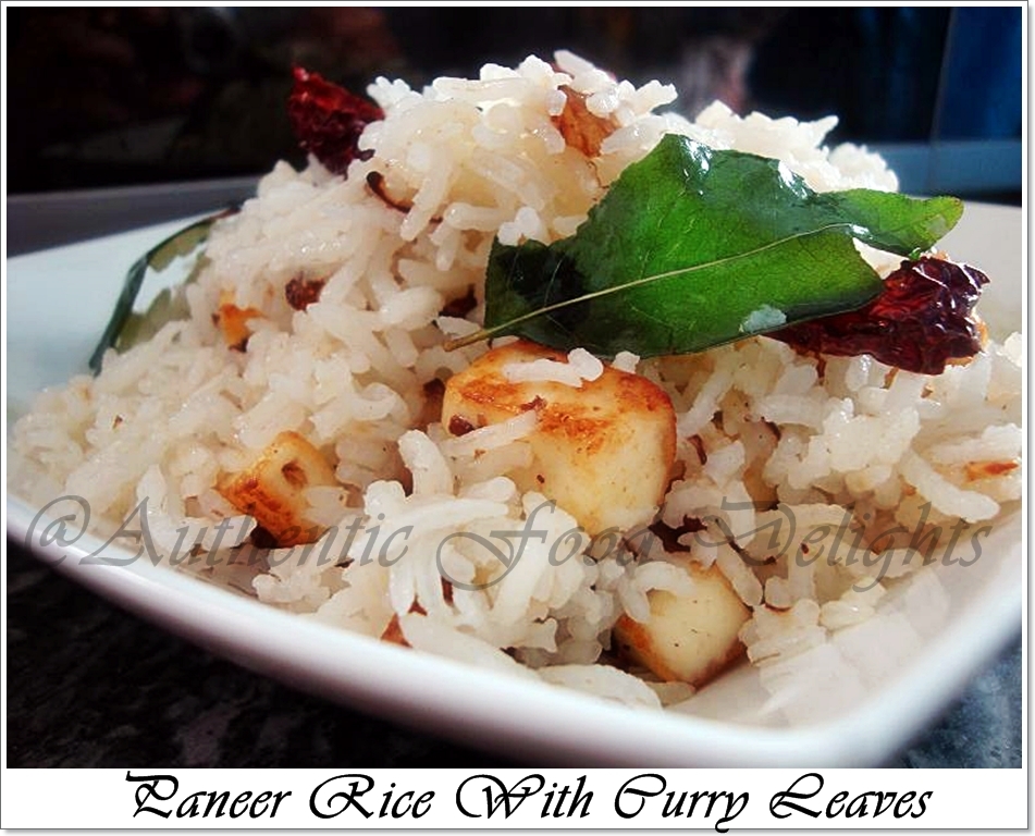 Authentic Food Delights: Paneer rice with curry leaves