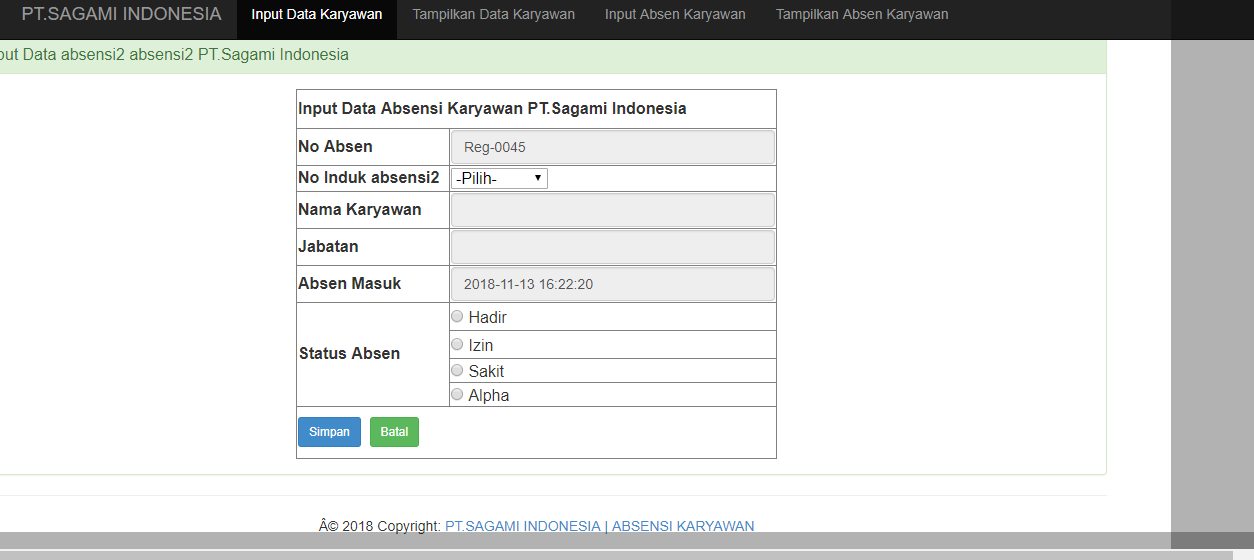 Sistem Informasi Absen Karyawan Berbasis Web - Website Templates | HTML ...