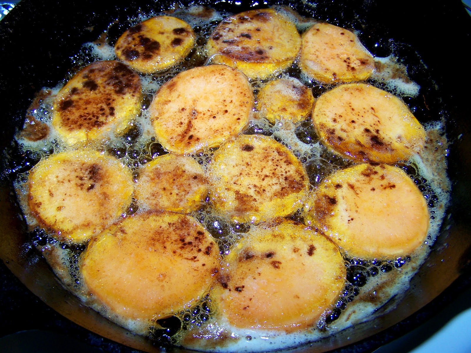 Black Skillet Fried Sweet Potatoes