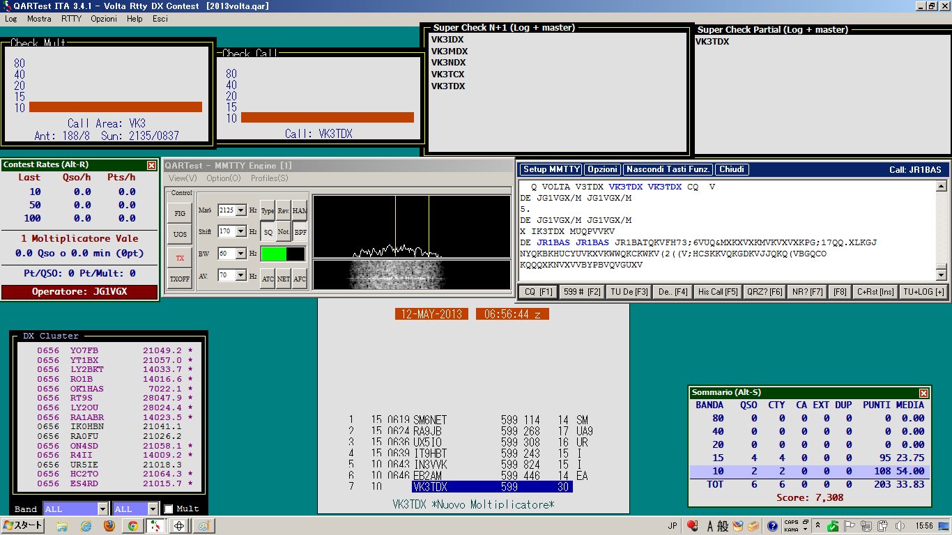 JG1VGX: Volta RTTY (using QARTest)