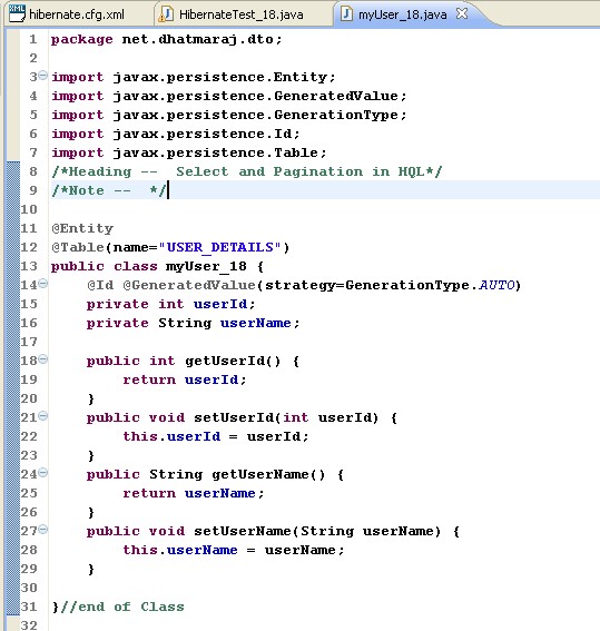 Hibernate: Hibernate Annotation Select and Pagination in HQL