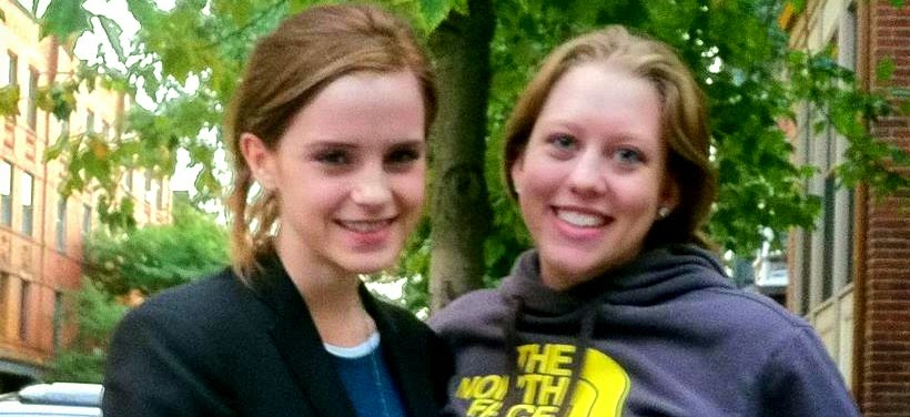 Emma Watson: New picture of Emma Watson with a fan [September 2012]